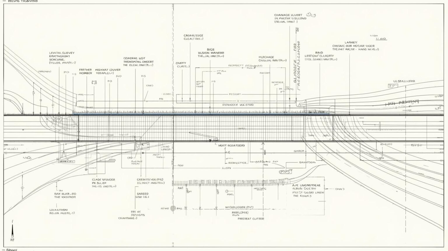 Longitudinal Section Drawing for Highway Survey: Chainage, Level ...